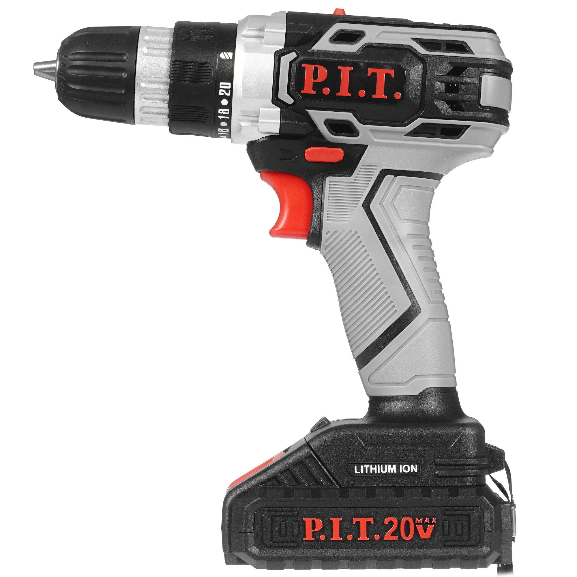 Дрель-шуруповерт аккумуляторная P.I.T. PSR18-D3 Promo, серый/черный, 1х1,5 Ач