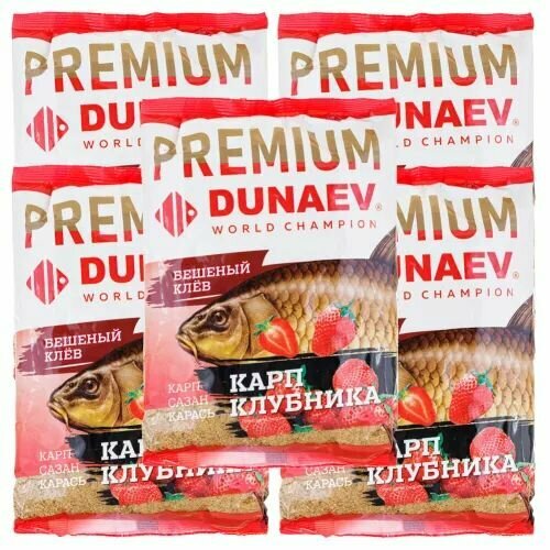 Прикормка Dunaev Premium Карп-Сазан клубника 5кг.