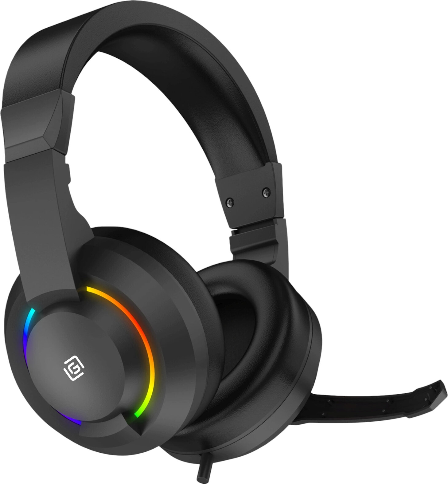 Наушники Oklick HS-L315G, накладные, Bluetooth, RGB-подсветка, черные