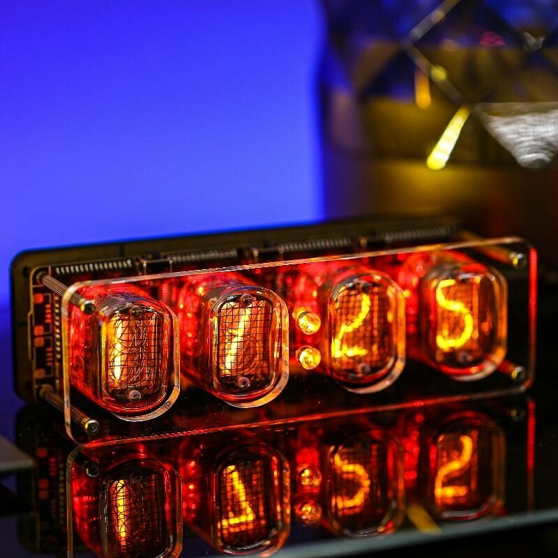 Настольные электронные светодиодные часы Nixie tube IPS с подсветкой, часы в стиле киберпанк