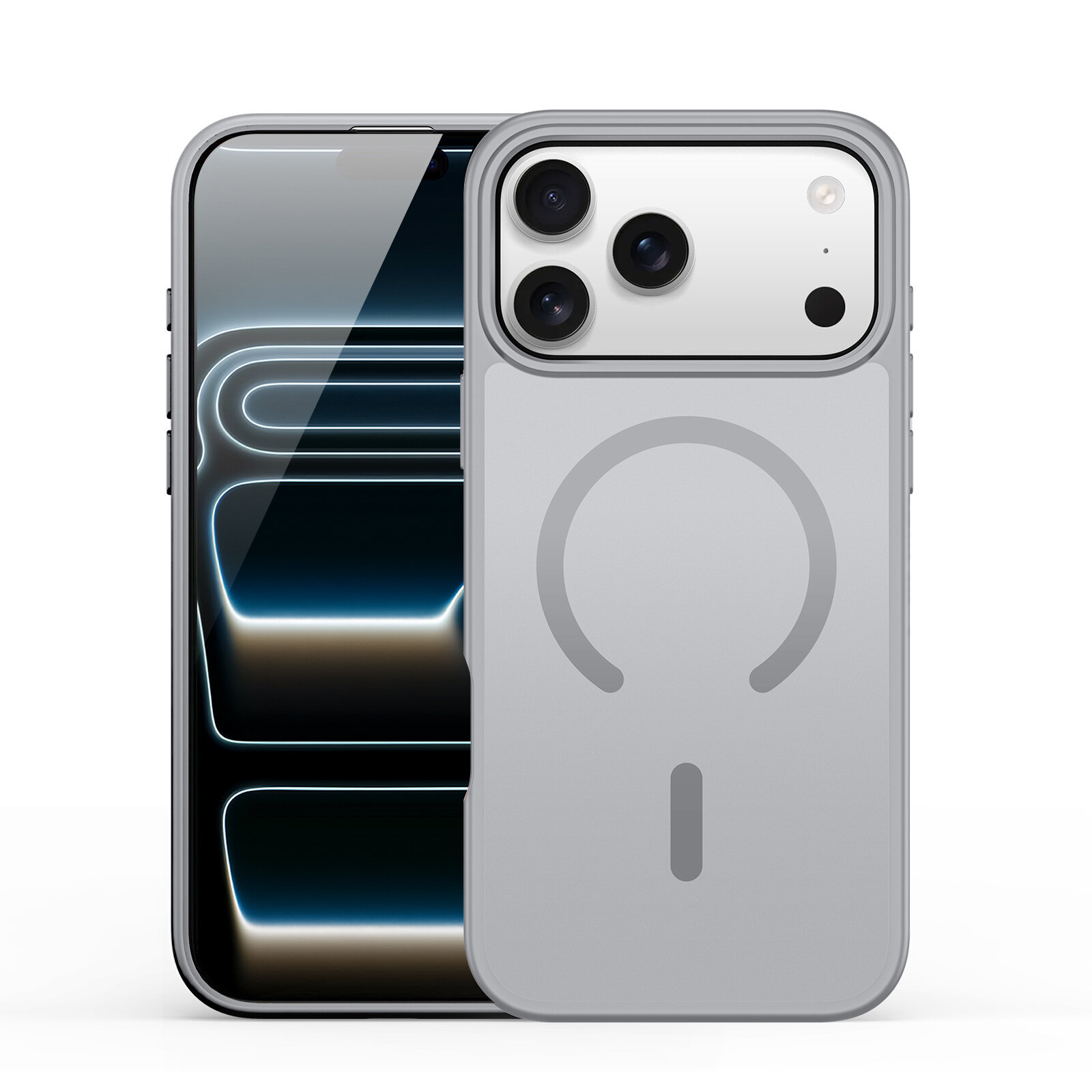 Прозрачный матовый чехол серого цвета с MagSafe для iPhone 17 Pro, серия Yind Series (Open Ring Version) от Dux Ducis