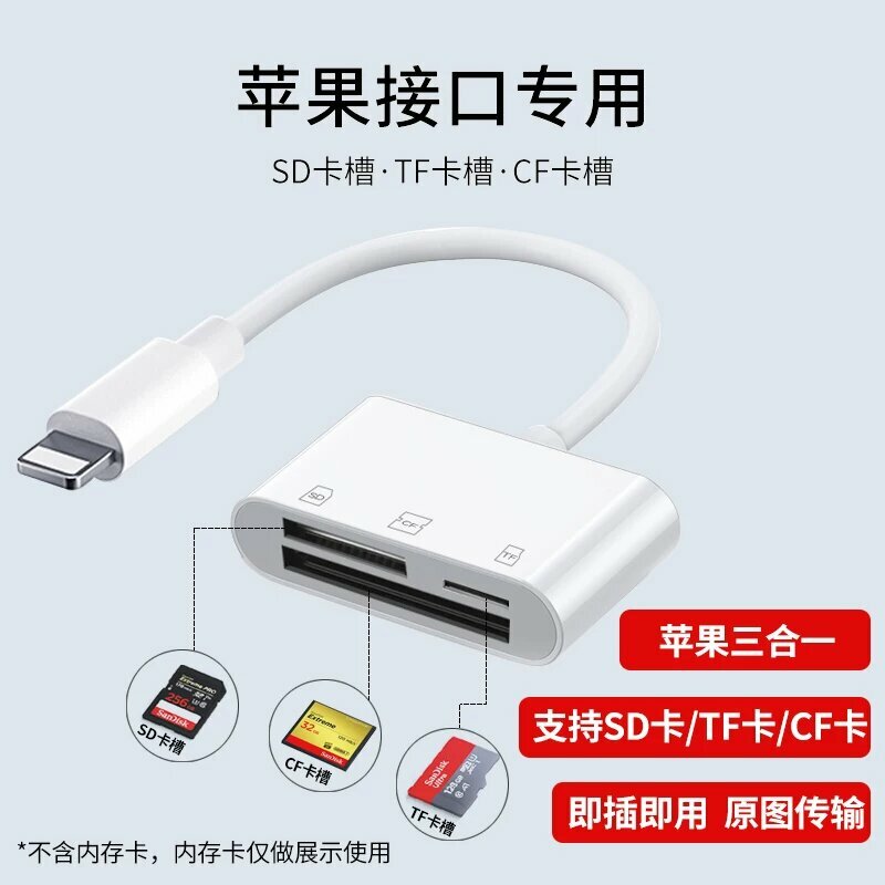 Адаптер для чтения карт памяти с камеры на мобильный телефон, совместимый с Apple, Huawei, порт Type-C, подходит для