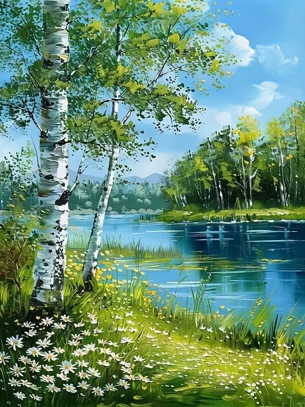 Алмазная вышивка пейзаж Huacan, 20x30см, Full Round