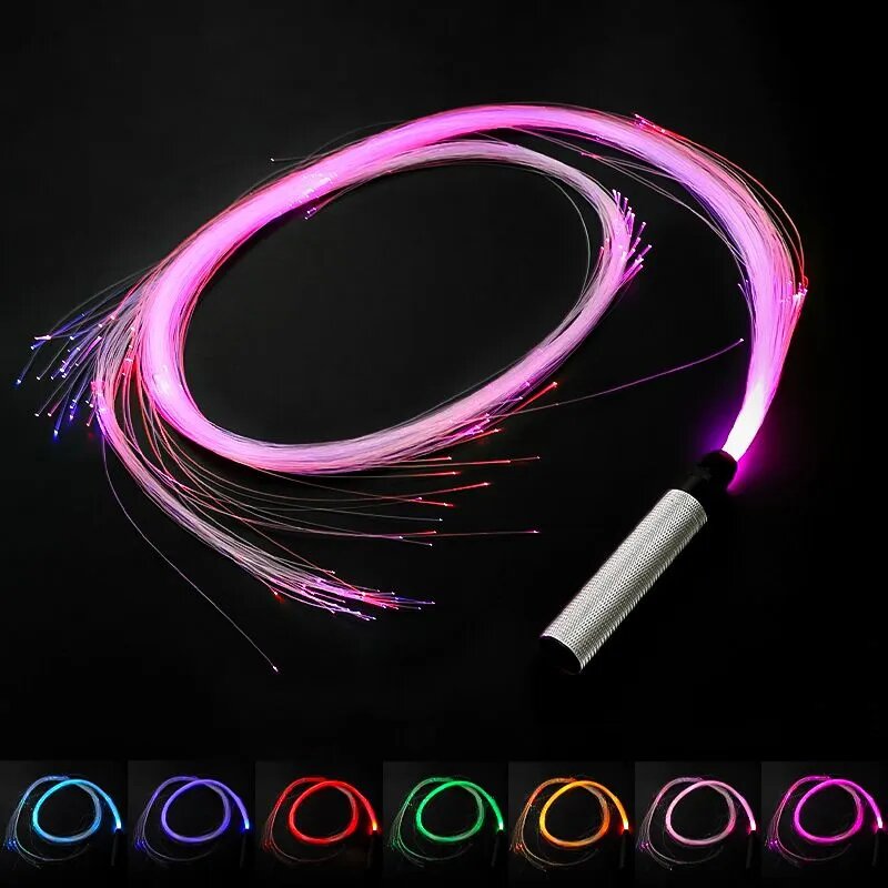 Электрогирлянда оптоволоконная 2 м, 1 шт. Серебристый цвет, 7 режимов свечения