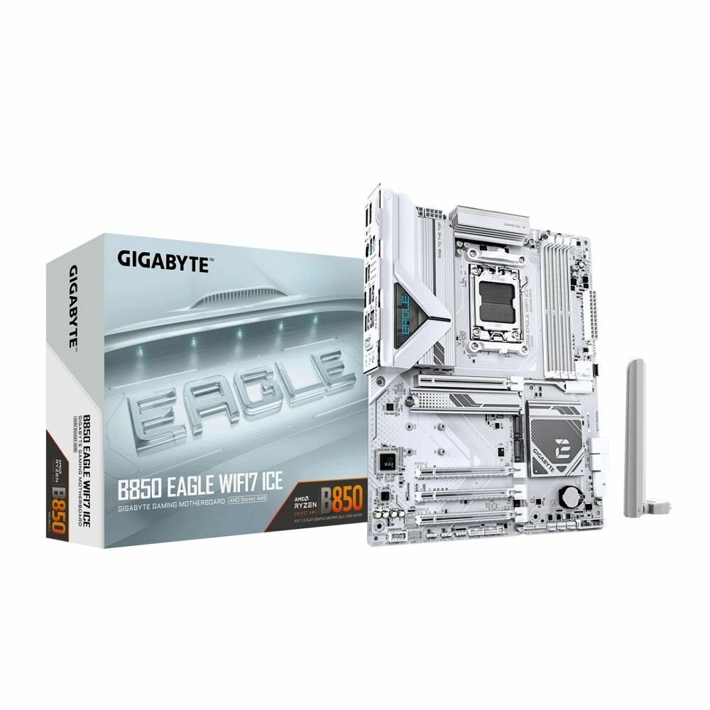 GigaByte Материнская плата B850 EAGLE WIFI7 ICE Socket AM5 4хDDR V 3хM.2