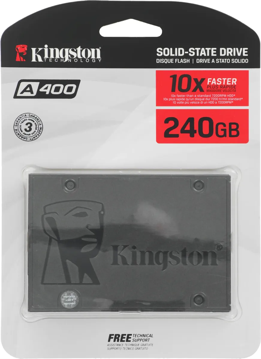 SSD накопитель Kingston A400 SA400S37/240G 240ГБ, 2.5", SATA III
