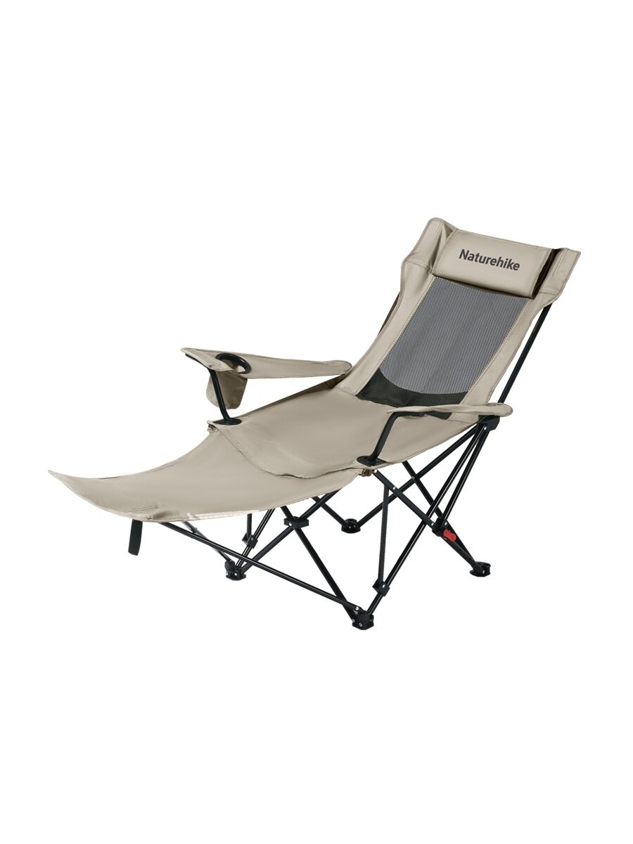 Кресло туристическое Naturehike Nightfall T05, 147х78,5х82 / 89 см, складное, до 150 кг. бежевое
