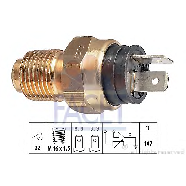 FACET 7.3526 (133893 / 1338F7 / 4837950) датчик температуры охл. жидк.\ Citroen (Ситроен) jumper, Fiat (Фиат) ducato,