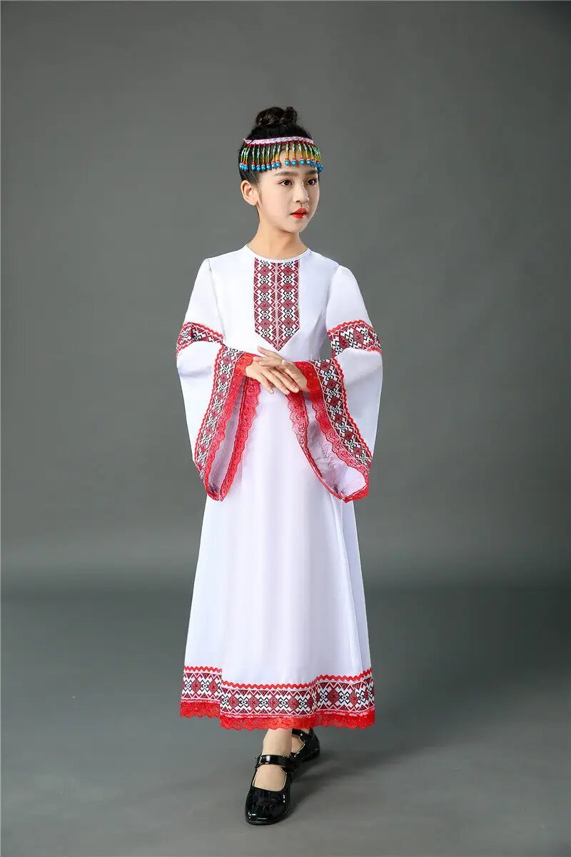 Русский народный костюм белый, рост 160-170 см