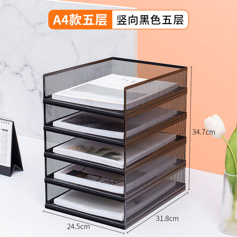 Настольная металлическая подставка для документов формата А4, офисный стеллаж для хранения, многоярусная железная подставка для папок, ящик для хранения, книжная полка.