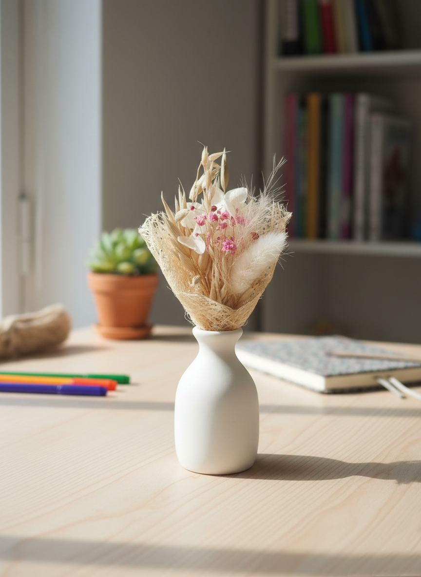 Букет мини из сухоцветов, гипсофила, лагурус, для декора, для подарка