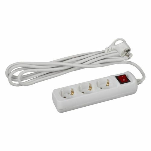 Сетевой удлинитель Эра U-3es-5m-3x1, 5м, белый [б0028379]