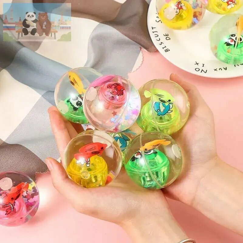 Прозрачные игрушки-прыгающий мяч и рыбка, 1 штука