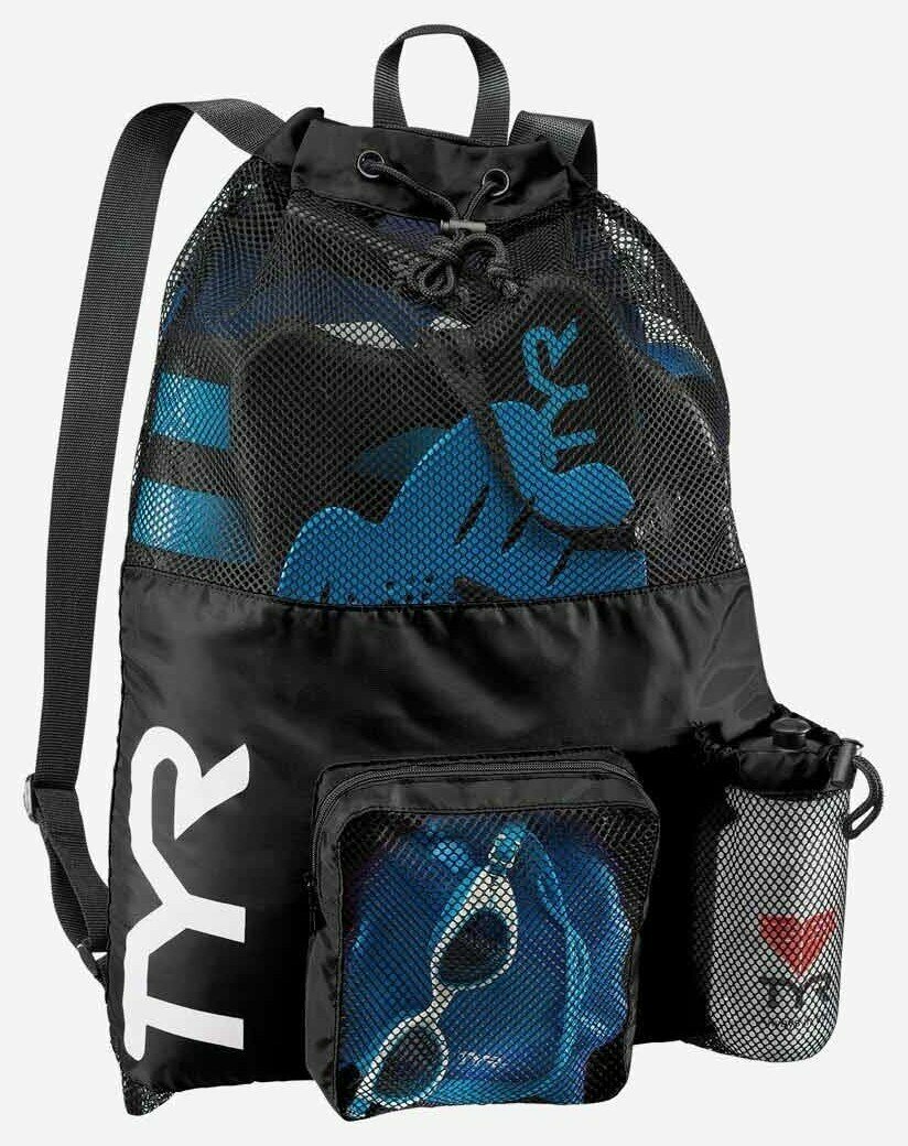 Рюкзак для аксессуаров TYR Big Mesh Mummy Backpack (001 Черный, O/S)