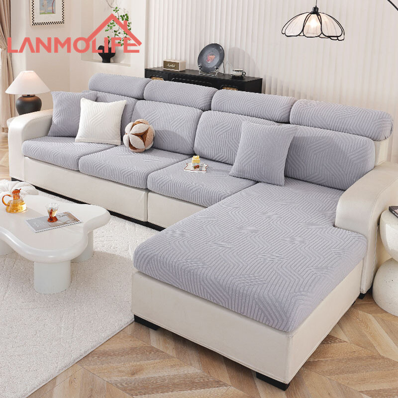 Всесезонный утолщенный чехол для дивана, полностью закрывающий, простой эластичный чехол для диванной подушки для домашнего использования.
