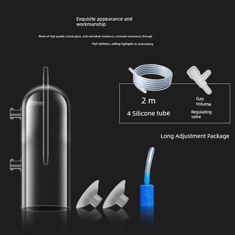 Аэратор с воздушным камнем, регулирующим клапаном и 2-метровым воздуховодом для аквариума, водонепроницаемая система