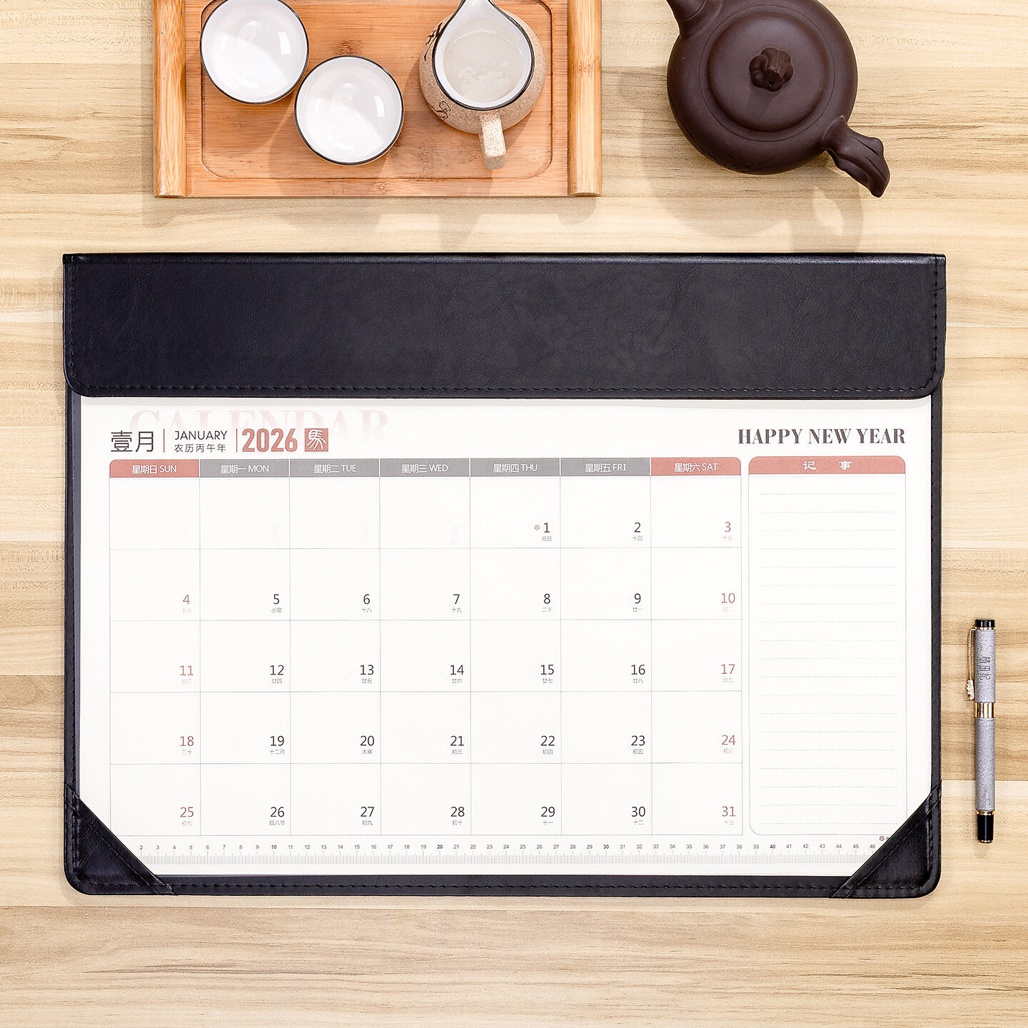 Календарь на 2026 год, большой настольный календарь-блокнот, кожаный календарь-планер, простой блокнот, большой планировщик с сеткой, ежемесячный календарь.