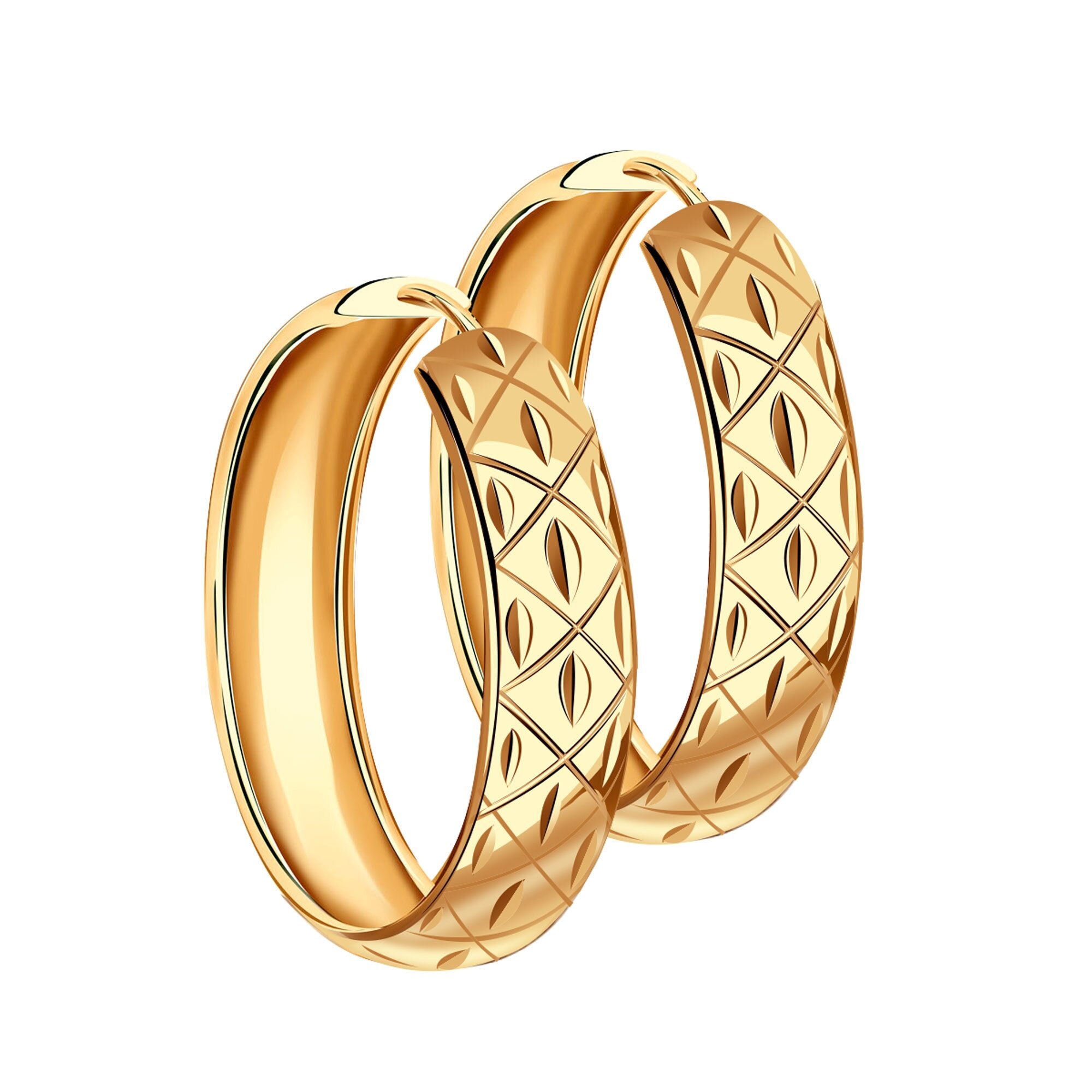 Серьги конго, красное золото, 585 проба