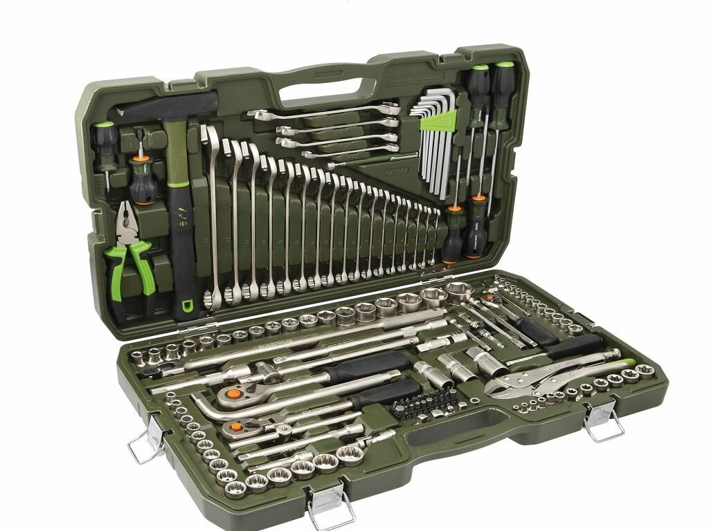 Набор головок 1/4", 3/8", 1/2" с инструментом, 147 предметов, Дело Техники, 620847