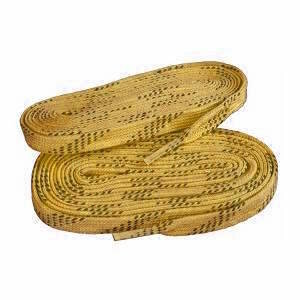 Шнурки хоккейные для коньков с пропиткой, 274 см, желтые