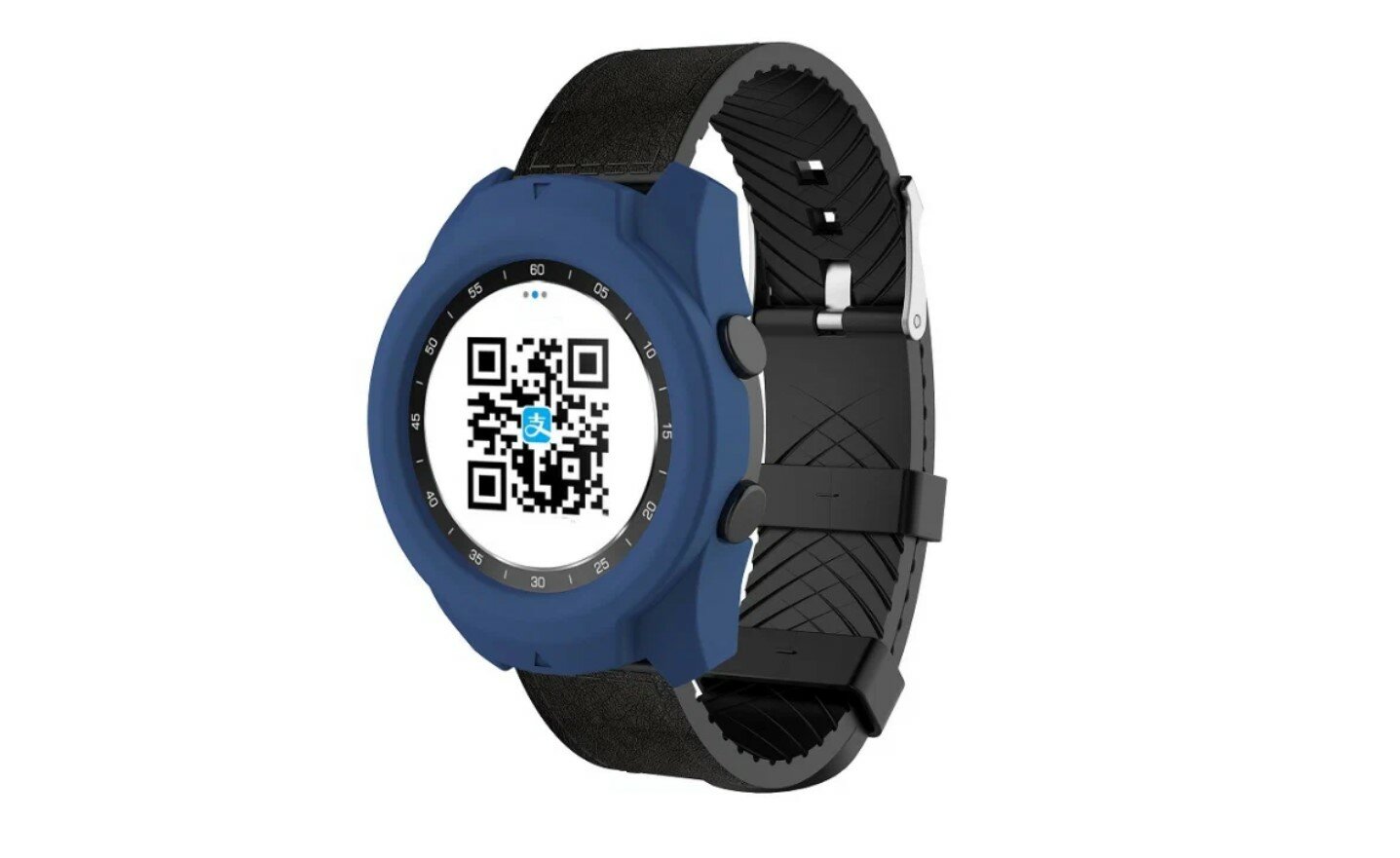 Чехол-кейс-пенал MyPads для умных смарт-часов Ticwatch Pro тонкий силиконовый с противоударными свойствами синий