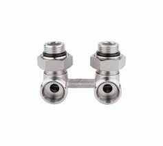 Узел нижнего подключения радиатора Aqualink 02672, Н-образный 1/2"-3/4", угловой