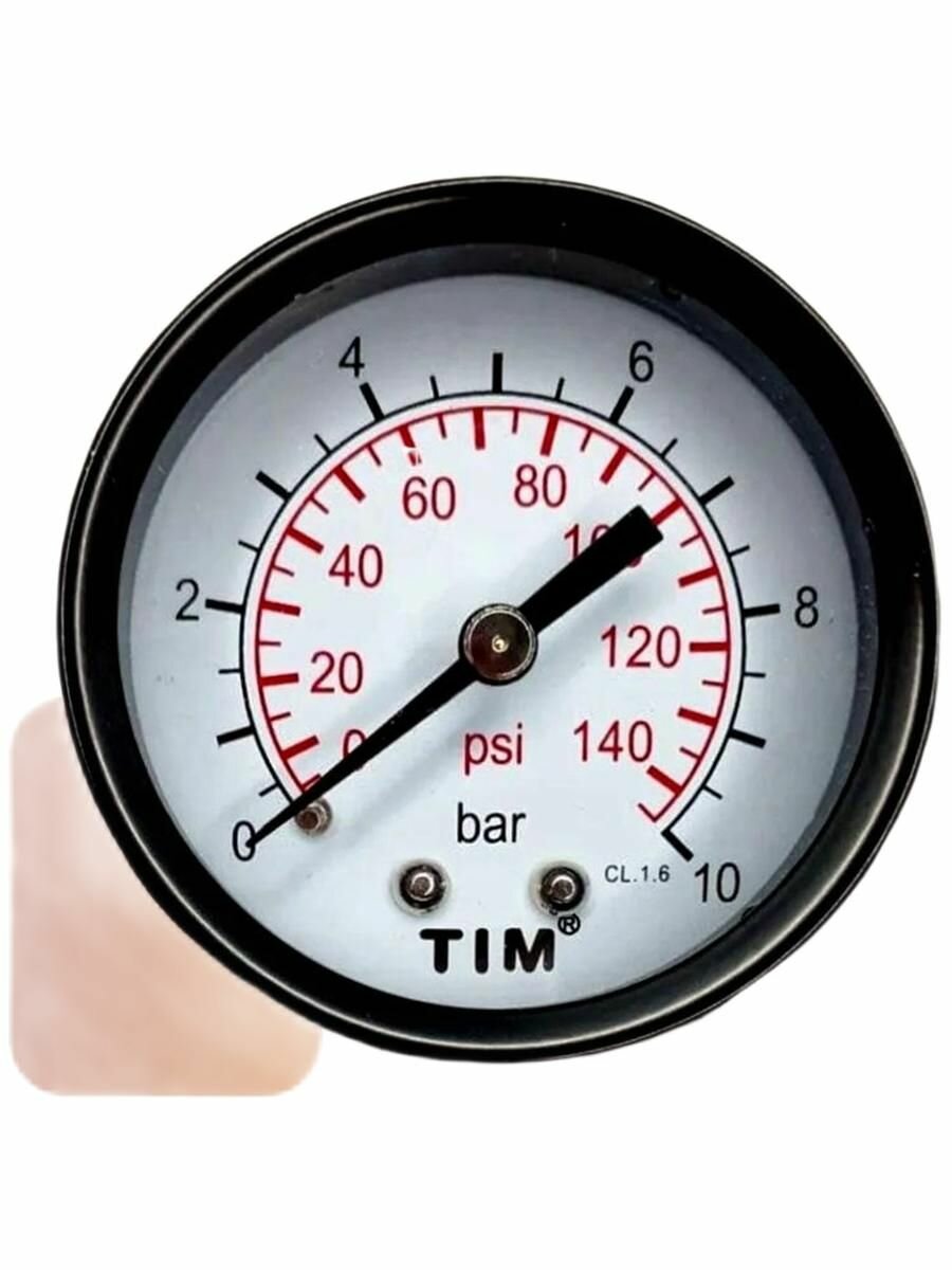 Манометр аксиальный (TIM) 10 бар 1/4"