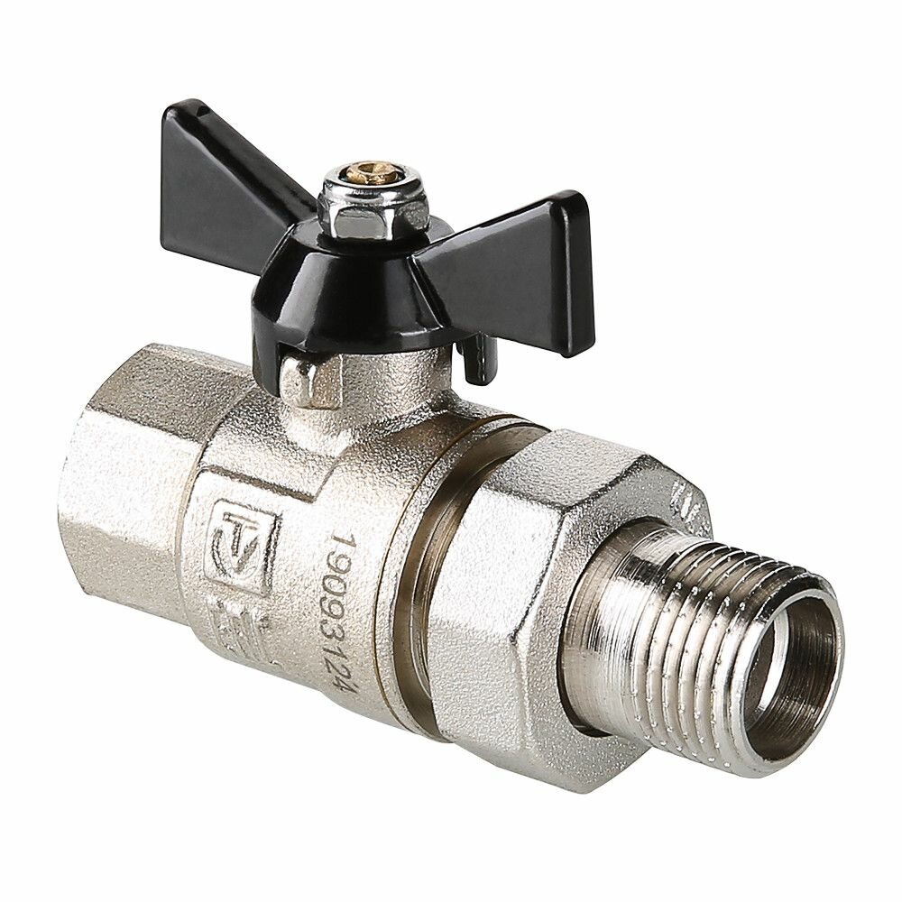 Кран шаровой с американкой полнопроходной (бабочка) AQUALINK, 1/2"