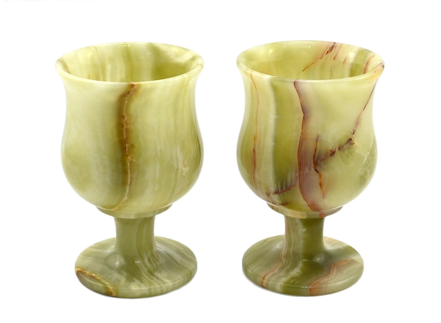 Подарочные бокалы для вина из оникса пара (75*75*120мм) в бархатной упаковке. .