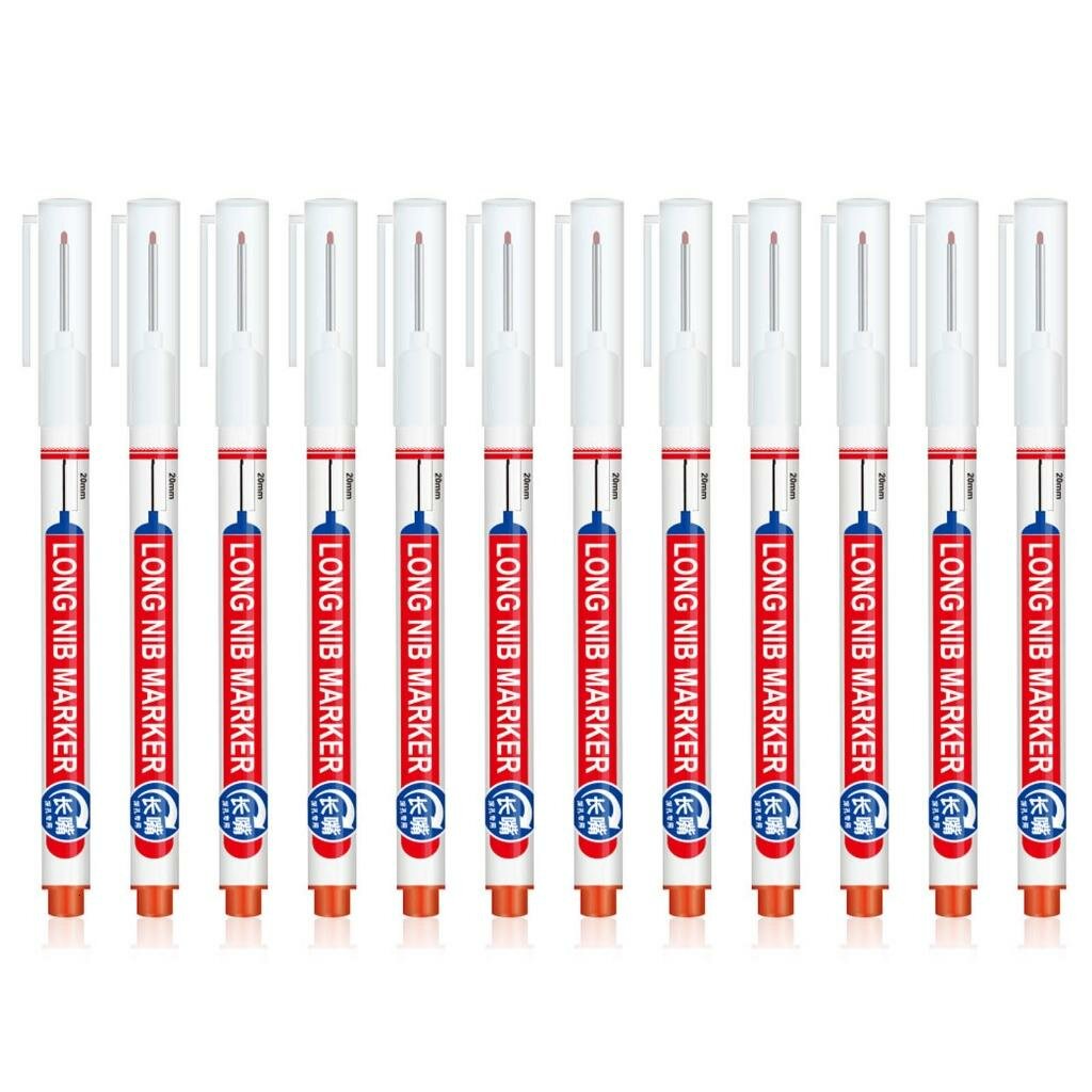 Водостойкие маркеры для глубоких отверстий, 12 шт, красный