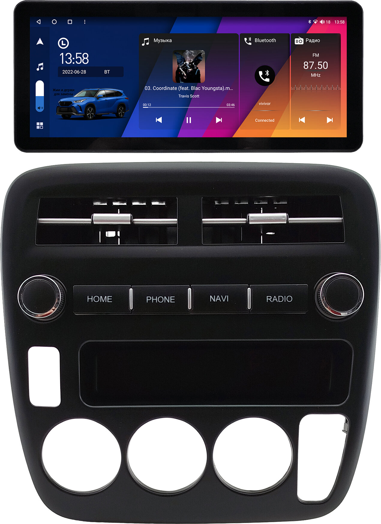 Штатная магнитола Honda CR-V 1995-2001 10.25 дюйма Canbox M-Line 7715-0834 на Android 10 (4G-SIM, 4/64, DSP, QLed) Audi Style