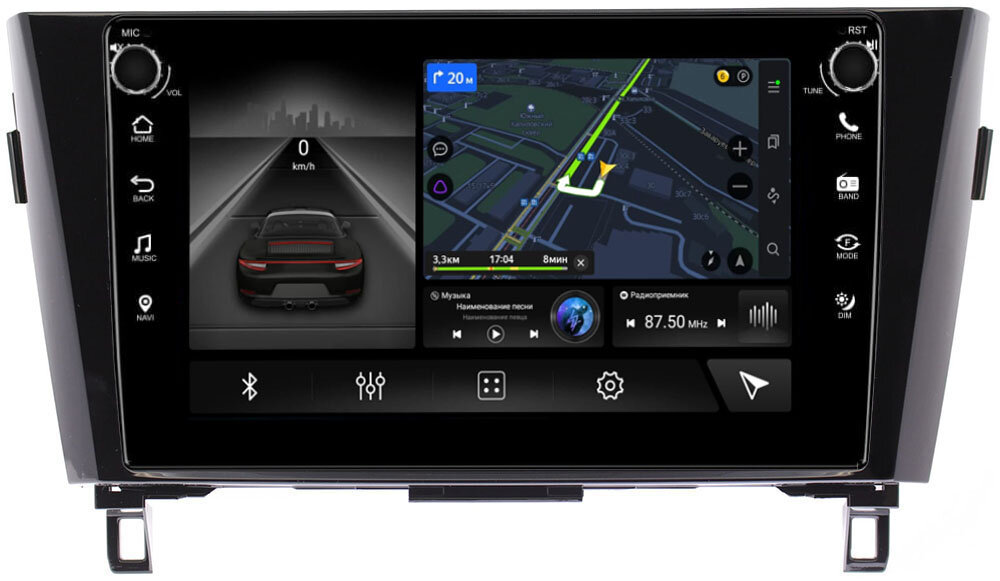 Штатная магнитола Canbox M-Line 7805-1052/1077 Nissan Qashqai 2, X-Trail (T32) 2013-2022 Android 10 (4G-SIM, 2/32, DSP, QLed) С крутилками