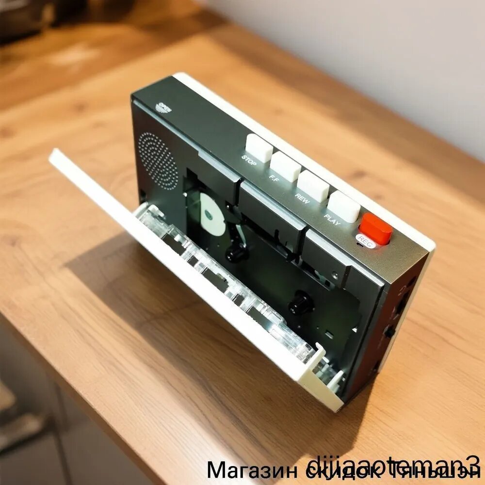 Aiwa T7 портативный кассетный плеер с Bluetooth, встроенным динамиком, аккумулятором 2000 мАч, и разъемом для наушников - белый — фото 1