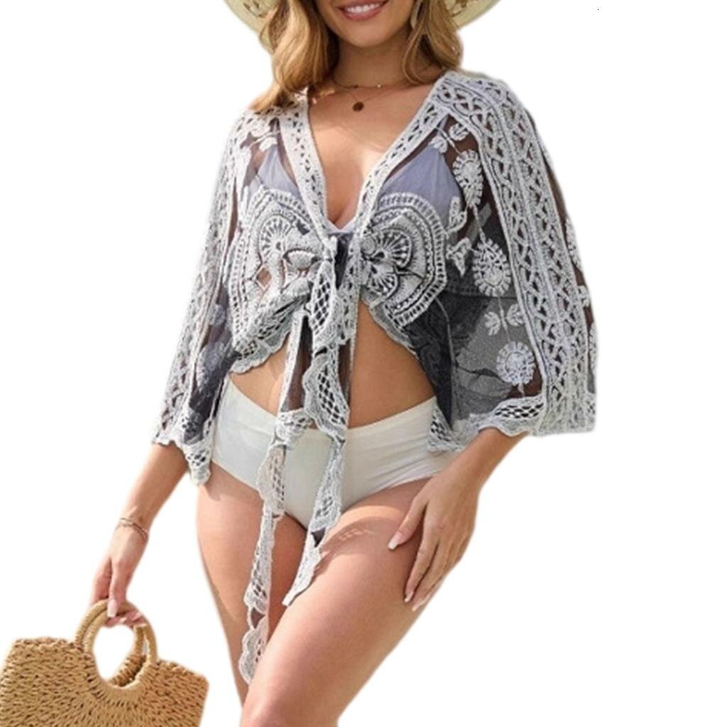 Женский кимоно-накидка для пляжа