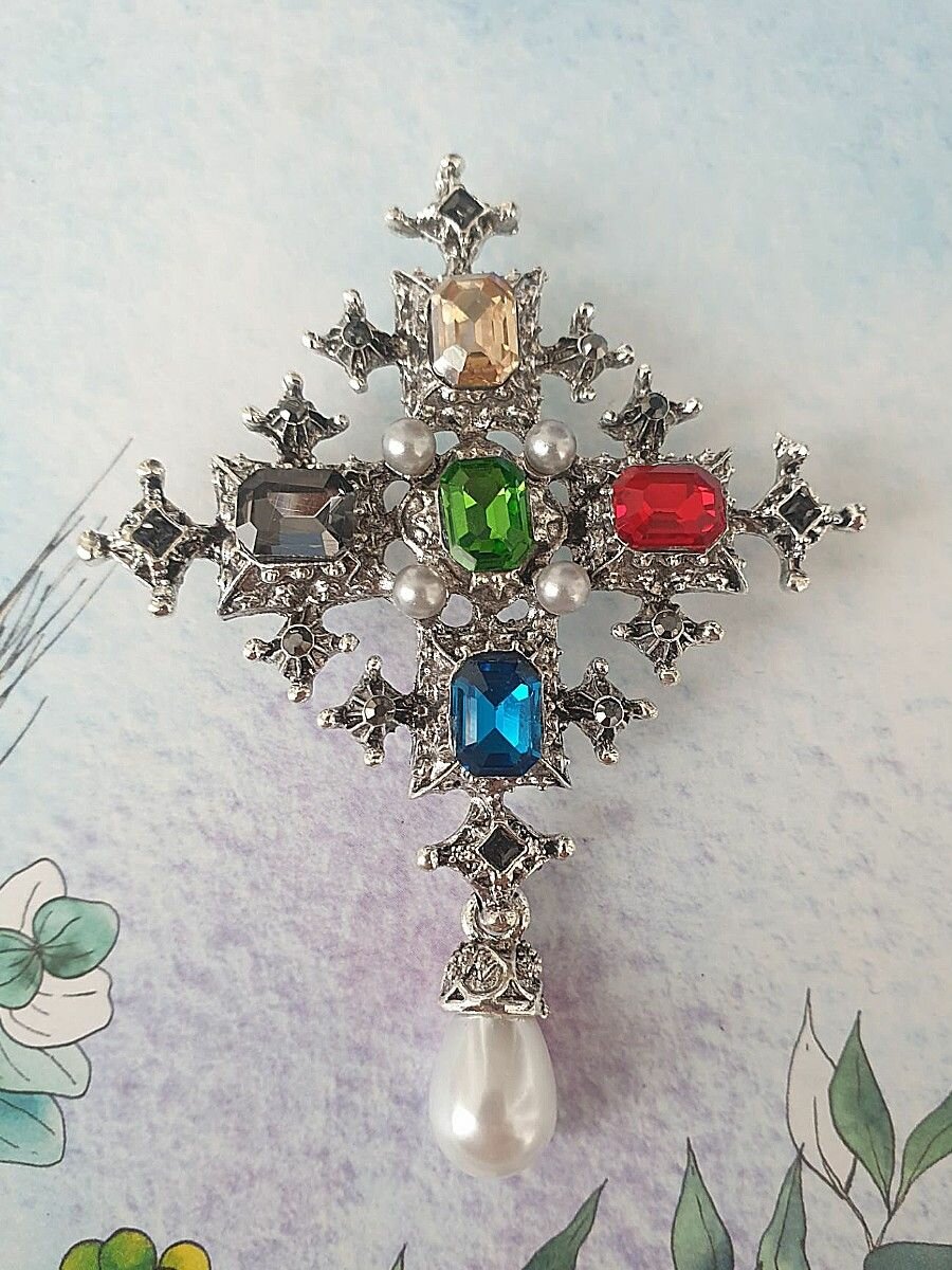 Крестик, жемчуг культивированный