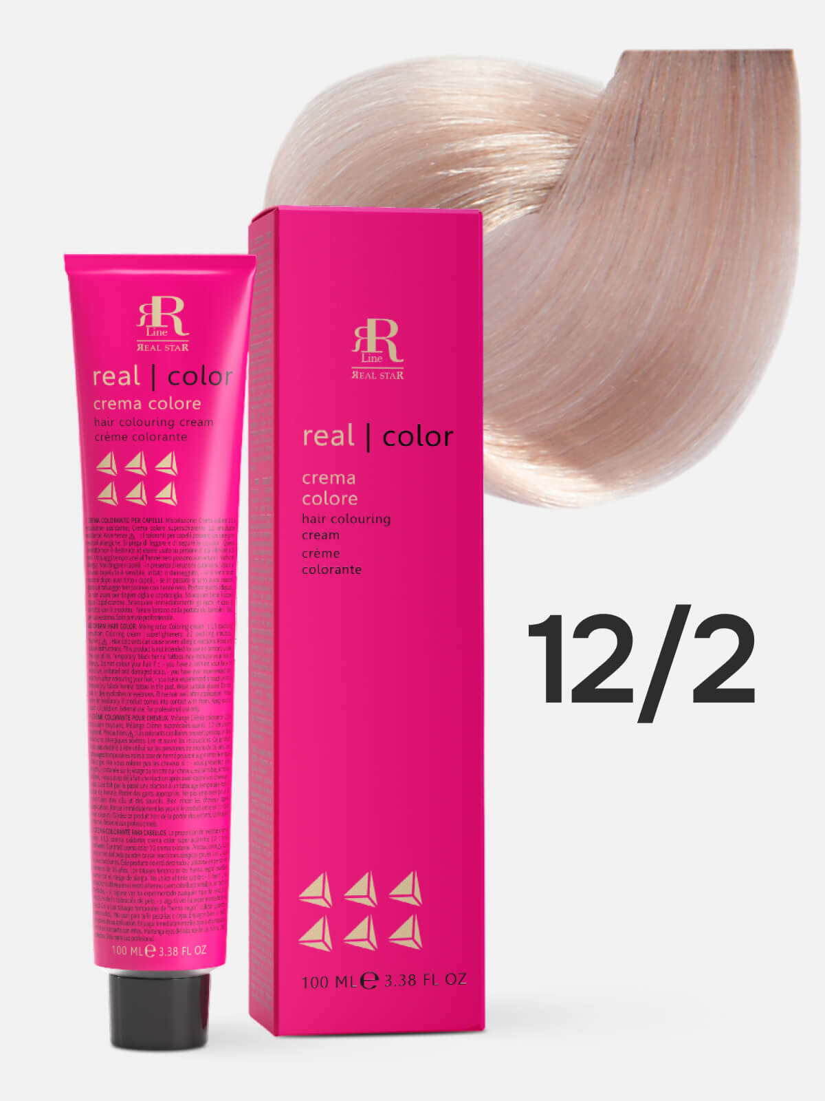 Крем - краска для осветления волос профессиональная RR Line Colouring Cream 12/2 Суперосветляющий блонд Бежевый, 100 мл