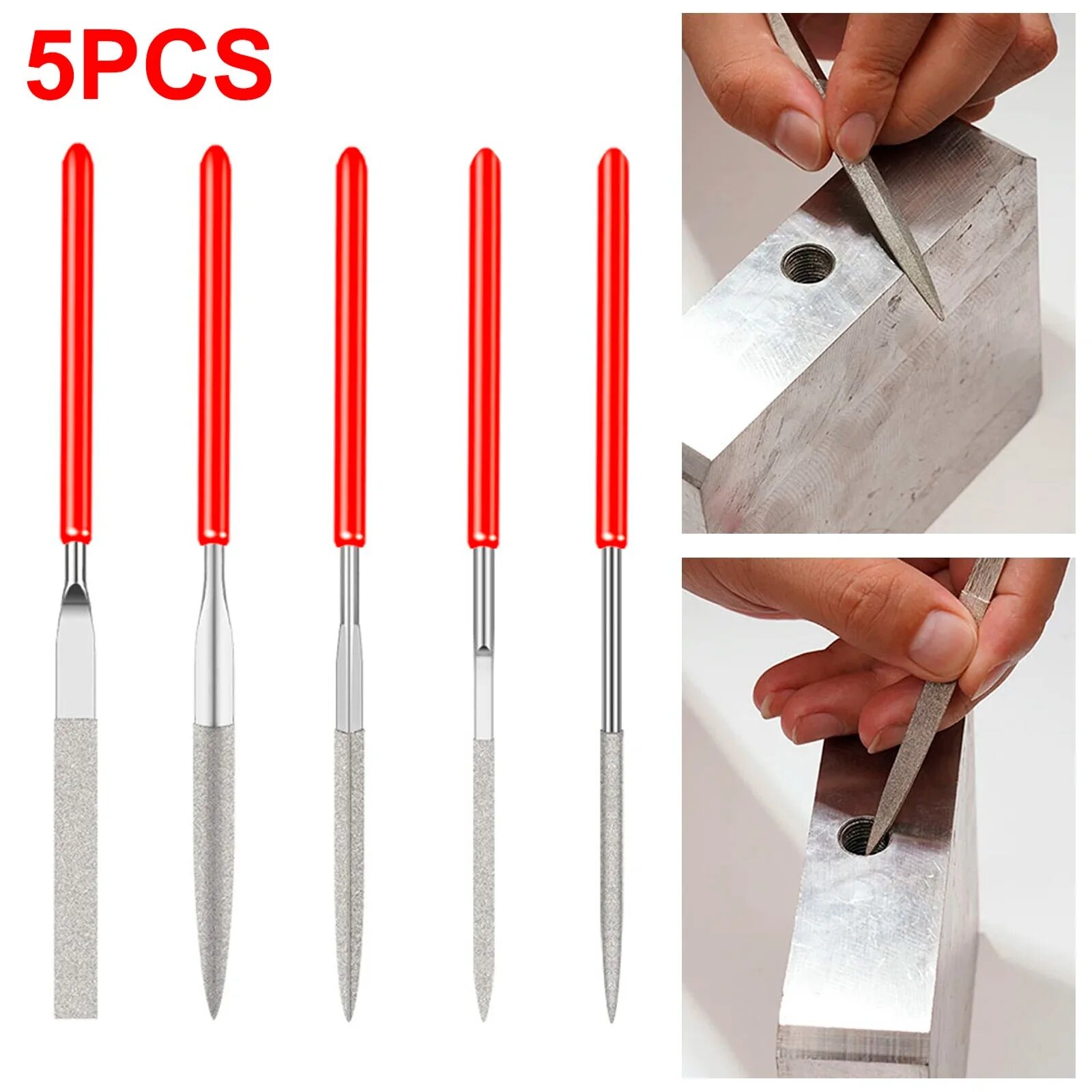 5 шт, набор алмазных надфилей для резьбы по дереву, набор инструментов, мини-игольный напильник, напильник для дерева, игла для полировки ювелирных изделий, алмазный напильник для резьбы