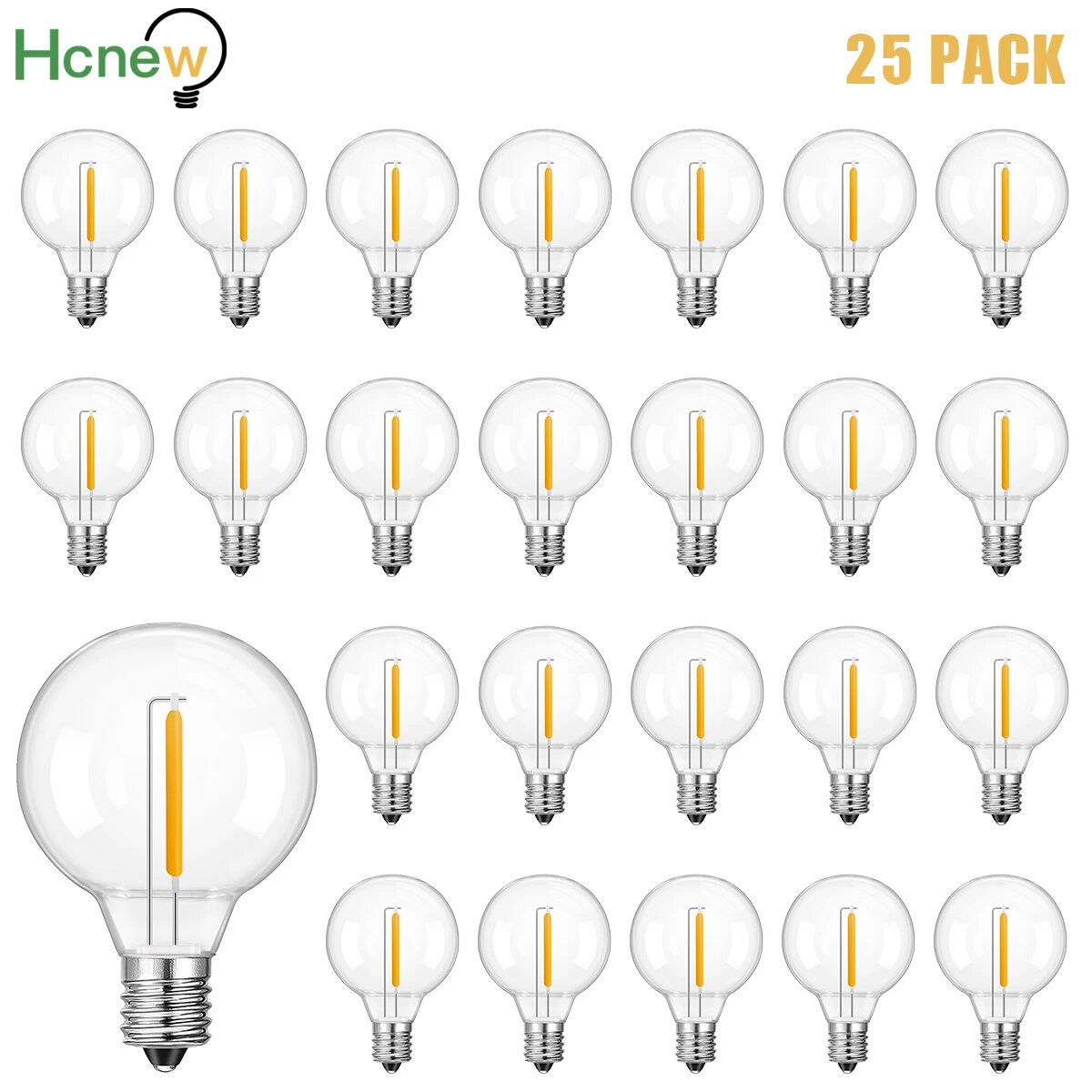 Светодиодная лампа GANRILAND G40 прозрачная 1Вт E12 для сада 25PCS, AC 220V