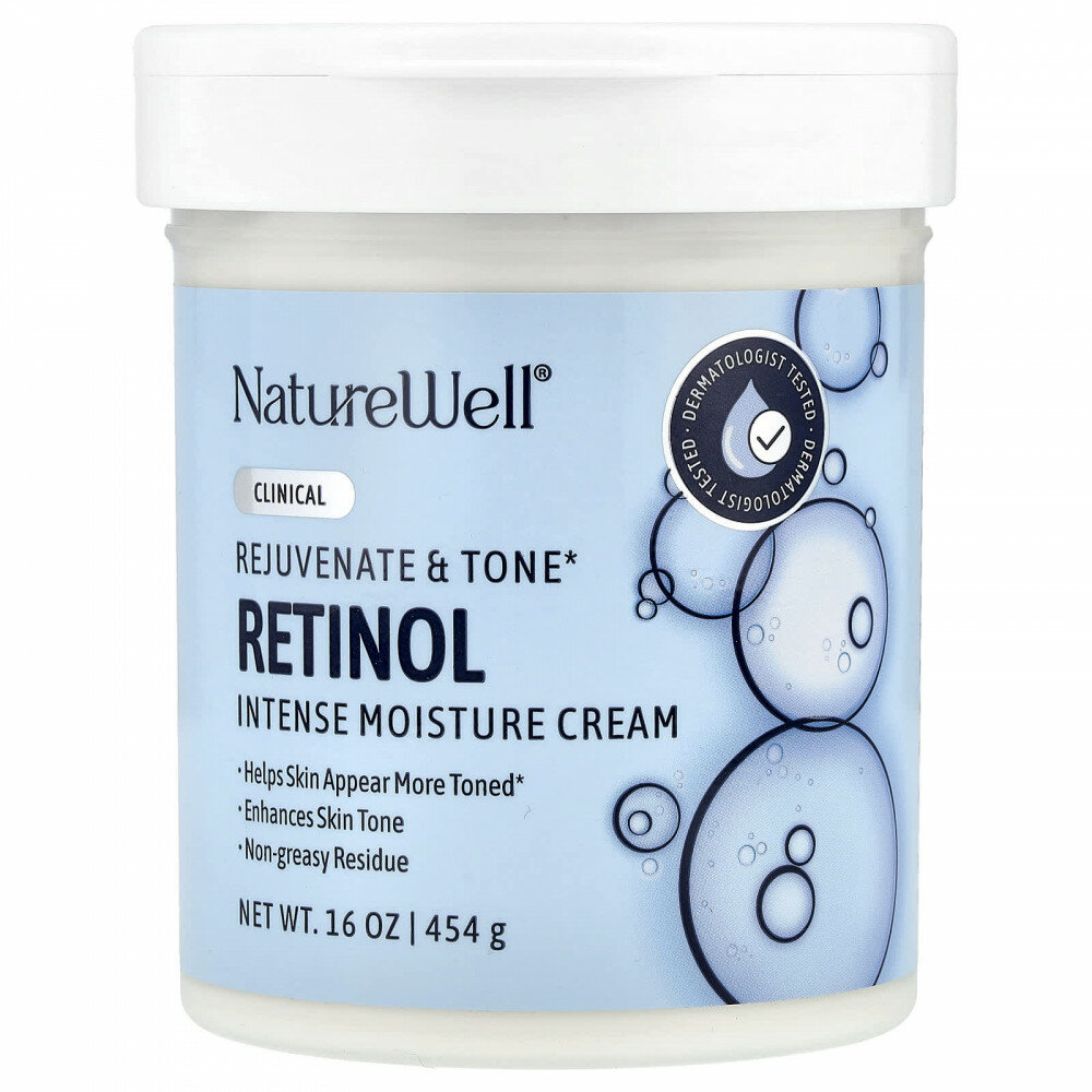 Naturewell, Увлажняющий крем с ретинолом, 454 г (16 унций)