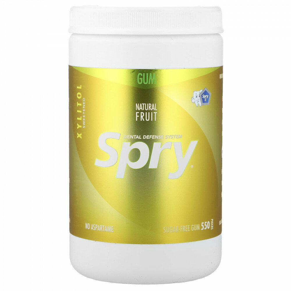 Xlear, Spry®, жевательная резинка, натуральный фруктовый вкус, без сахара, 550 шт.