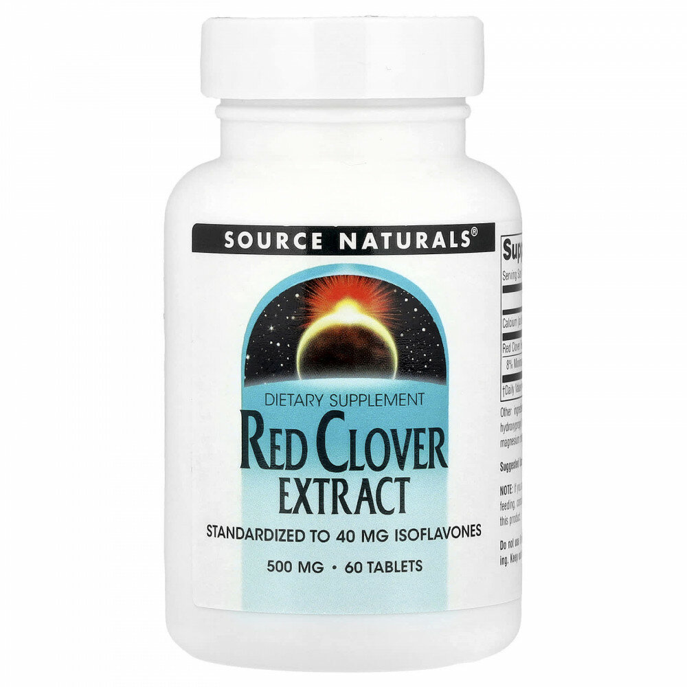 Source Naturals, экстракт красного клевера, 60 таблеток