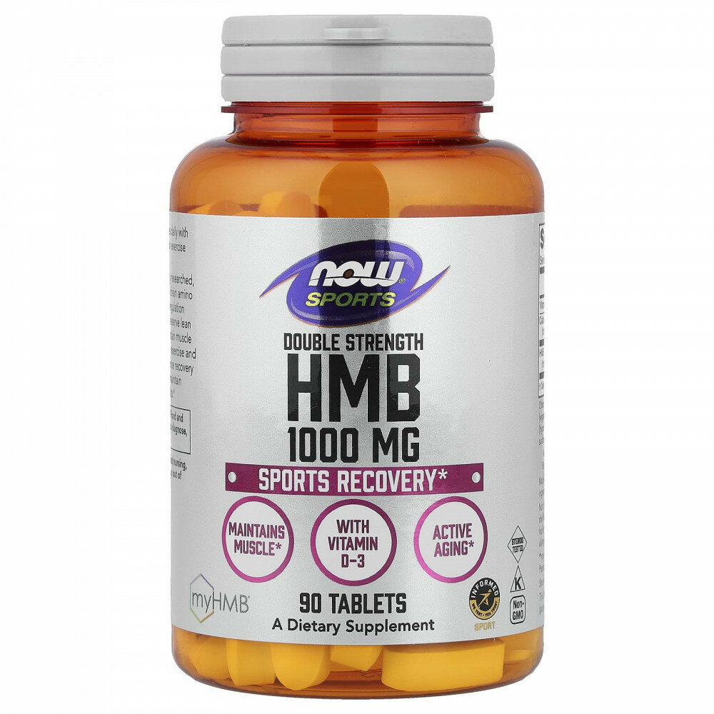 NOW Foods, Sports, HMB с витамином D3, 90 таблеток (1000 мг в 1 таблетке)