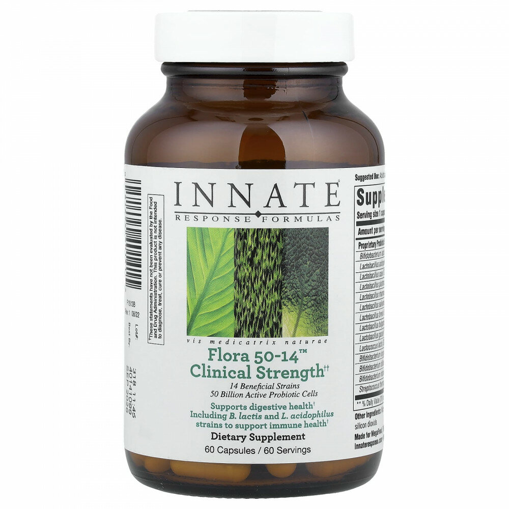 Innate Response Formulas, Flora 50-14™, добавка с клинически подтвержденной эффективностью, 60 капсул