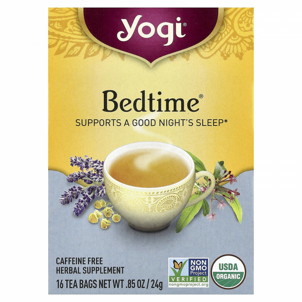 Yogi Tea, Bedtime®, без кофеина, 16 чайных пакетиков, 24 г