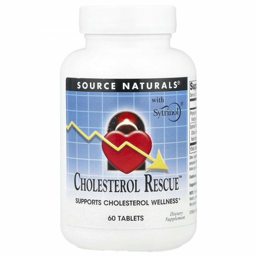 Source Naturals, Cholesterol Rescue™, добавка для поддержки уровня холестерина, 60 таблеток