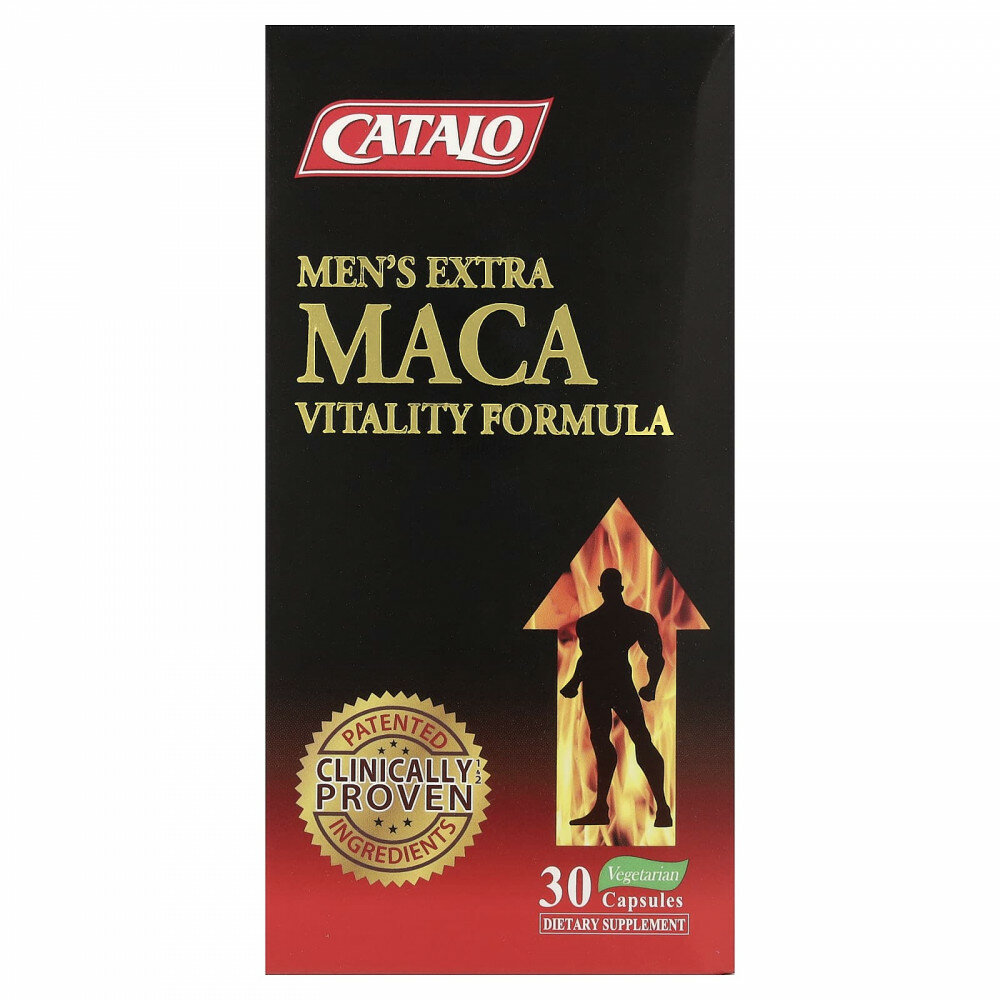 CATALO, формула для жизненной силы из маки для мужчин, 30 вегетарианских капсул