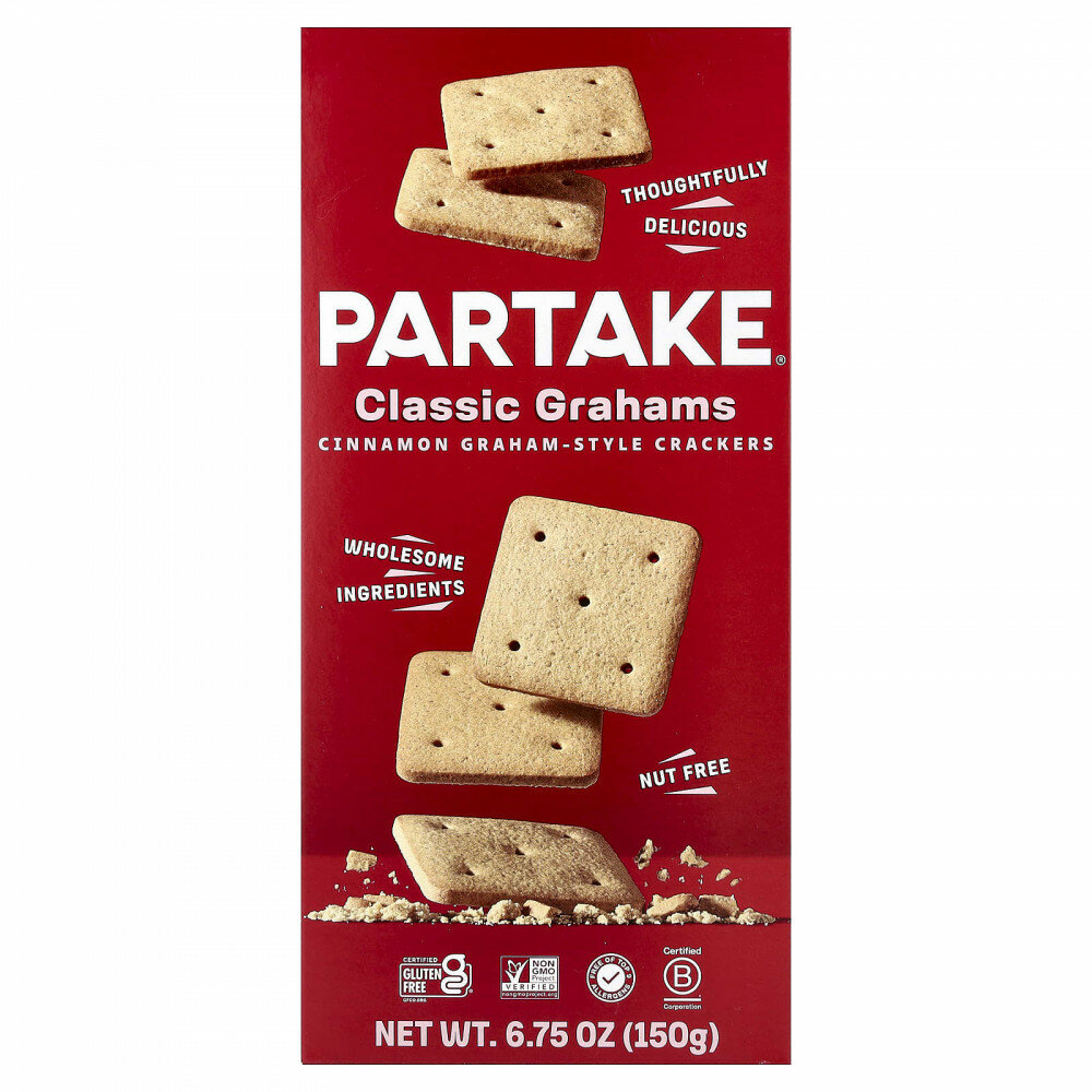 Partake, Classic Grahams, корица, 150 г (6,75 унции)