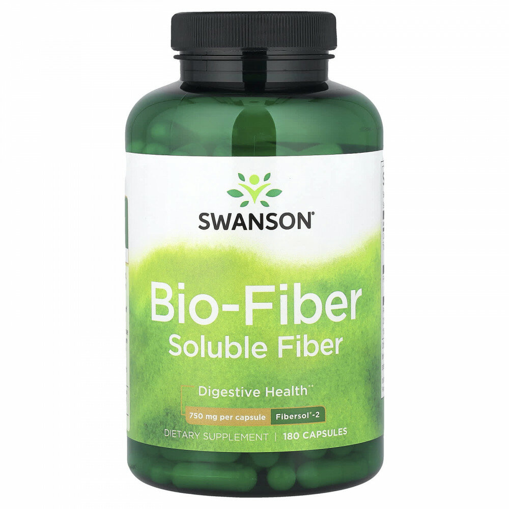 Swanson, Био-клетчатка, 750 мг, 180 капсул