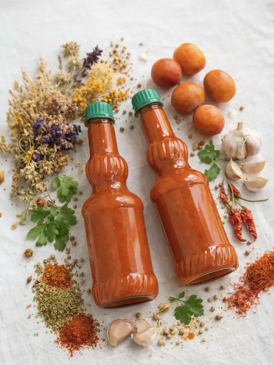 Набор 2бут - Пряный соус из оранжевой сливы с куркумой без сахара/без химии, ремесленный ткемали 2шт*270г