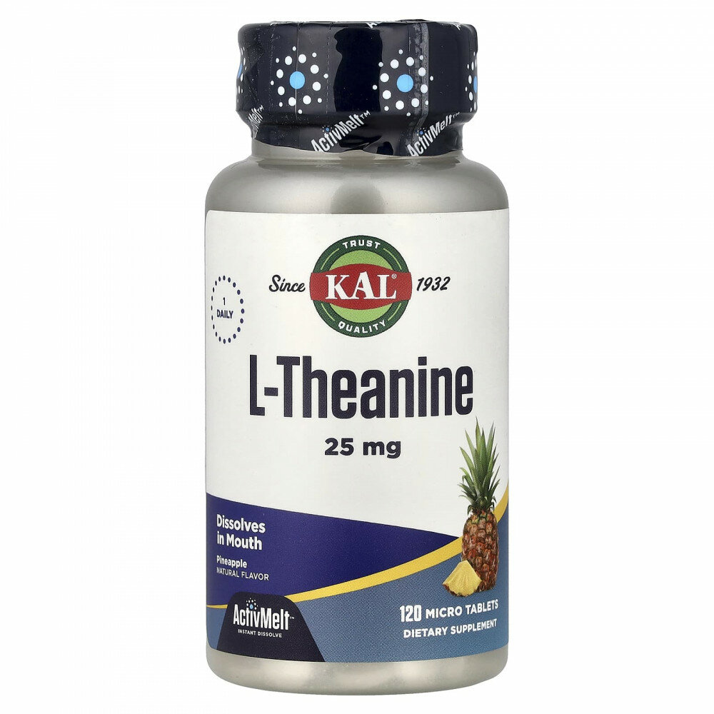 KAL, L-теанин, ананас, 25 мг, 120 микротаблеток